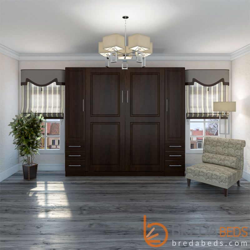 Metropolitan Murphy Bed with Hutches | Fold Up Wall Bed | BredaBeds
